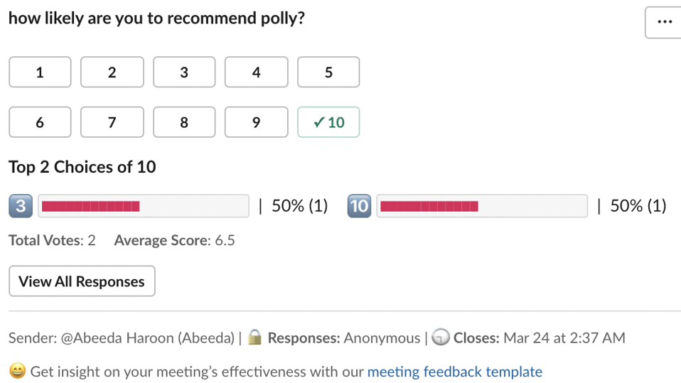 Response Anonymity Settings